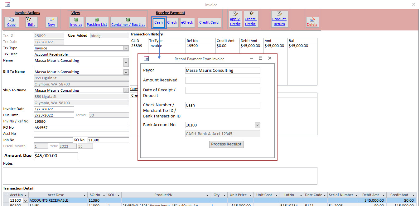 Account Receivables - Invoices and Receipts - Simple Manufacturing